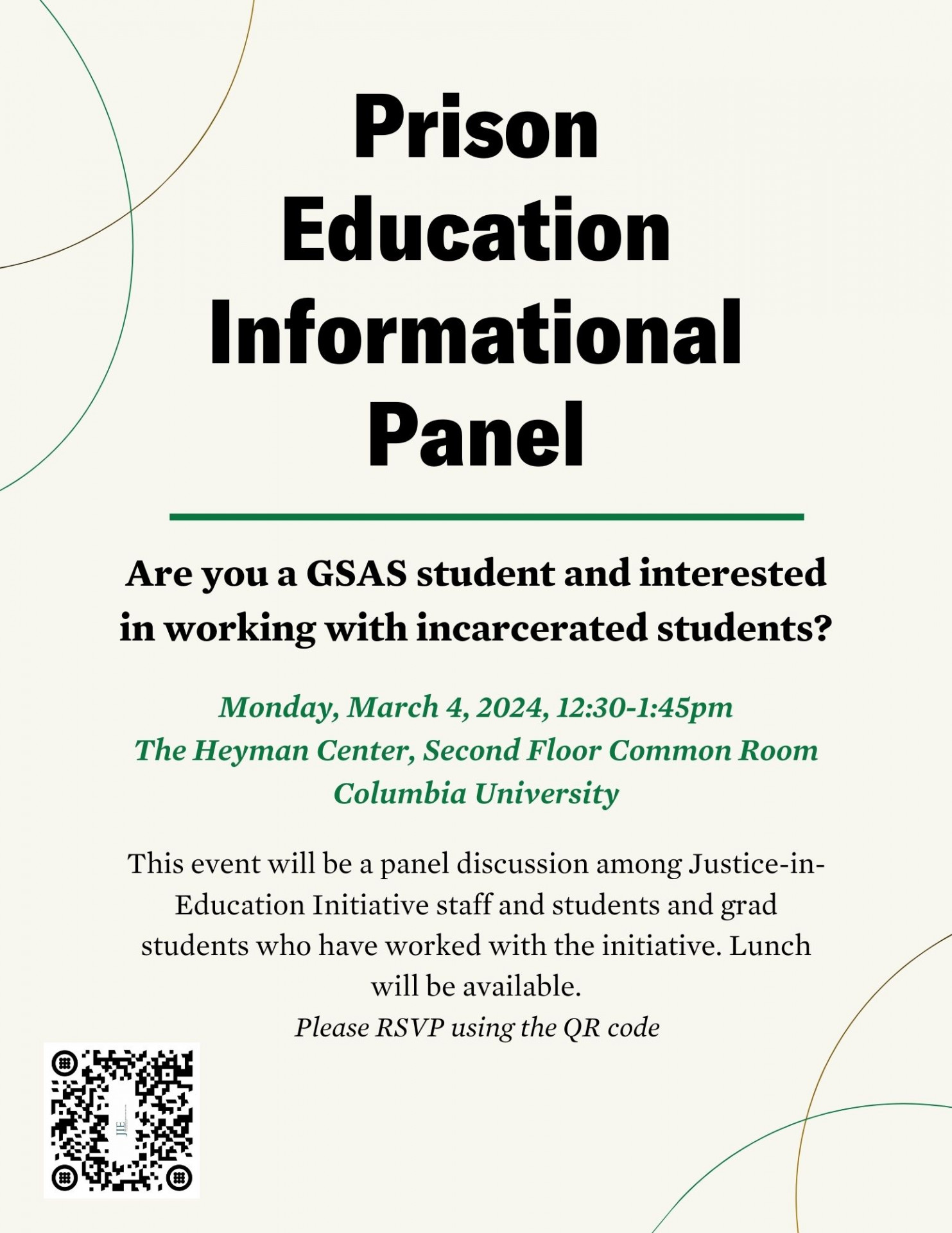 Prison Education Informational Panel | Center for Justice